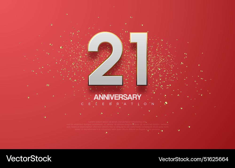 Modern 21st anniversary design with simple Vector Image