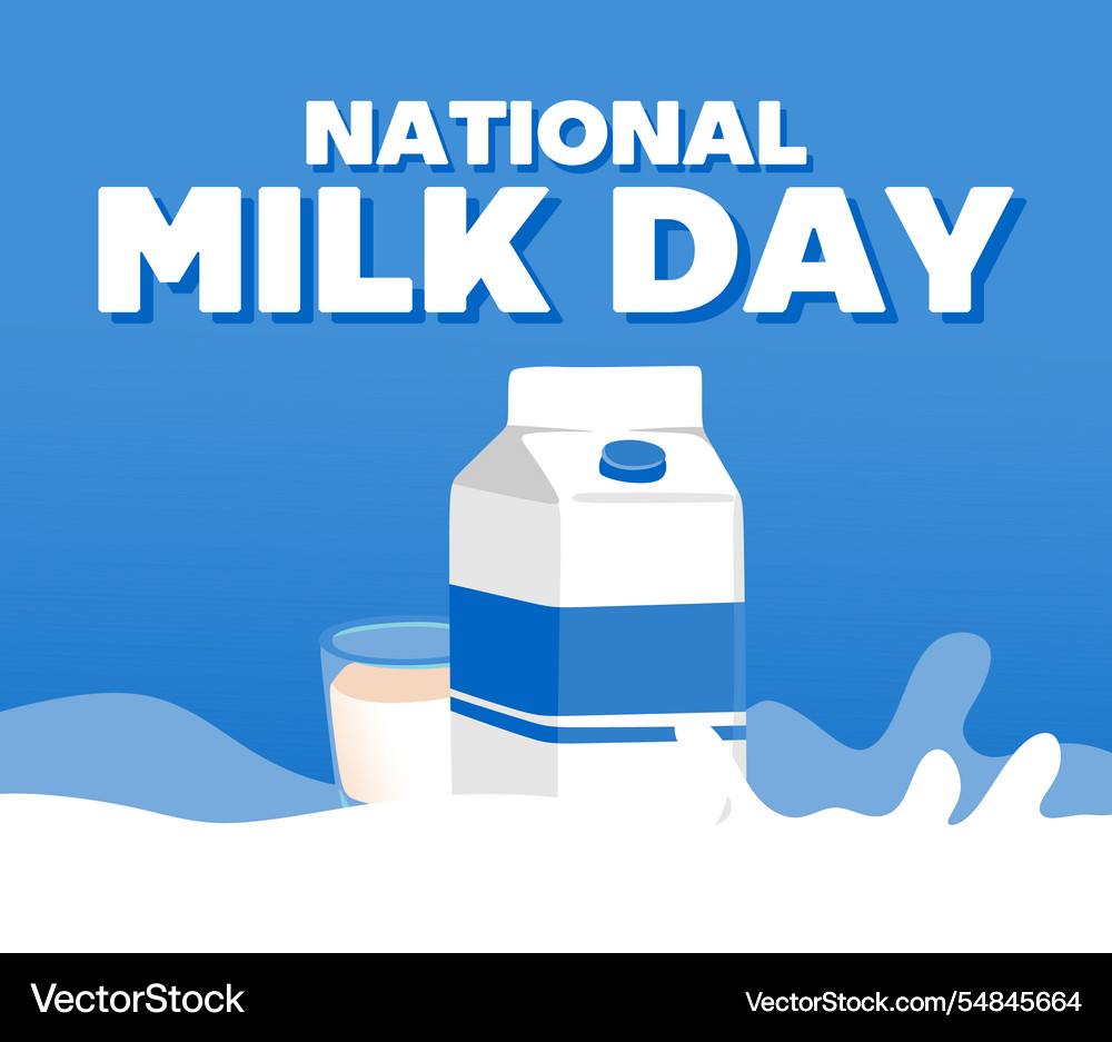National milk day with fresh Royalty Free Vector Image
