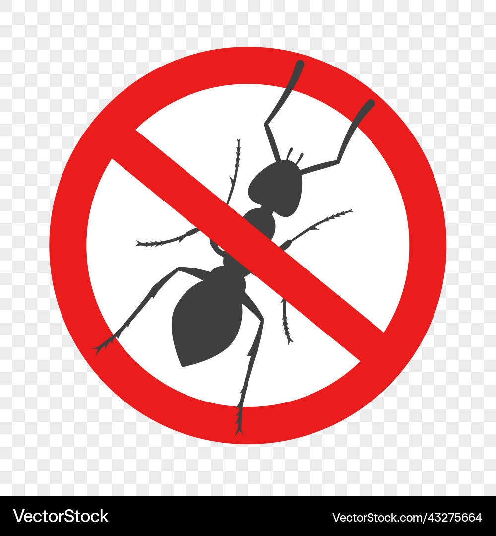 No Ants Sign - Pest Control Royalty Free Vector Image