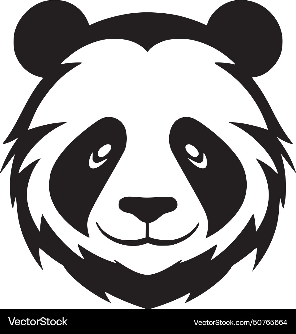 Panda - black and white Royalty Free Vector Image