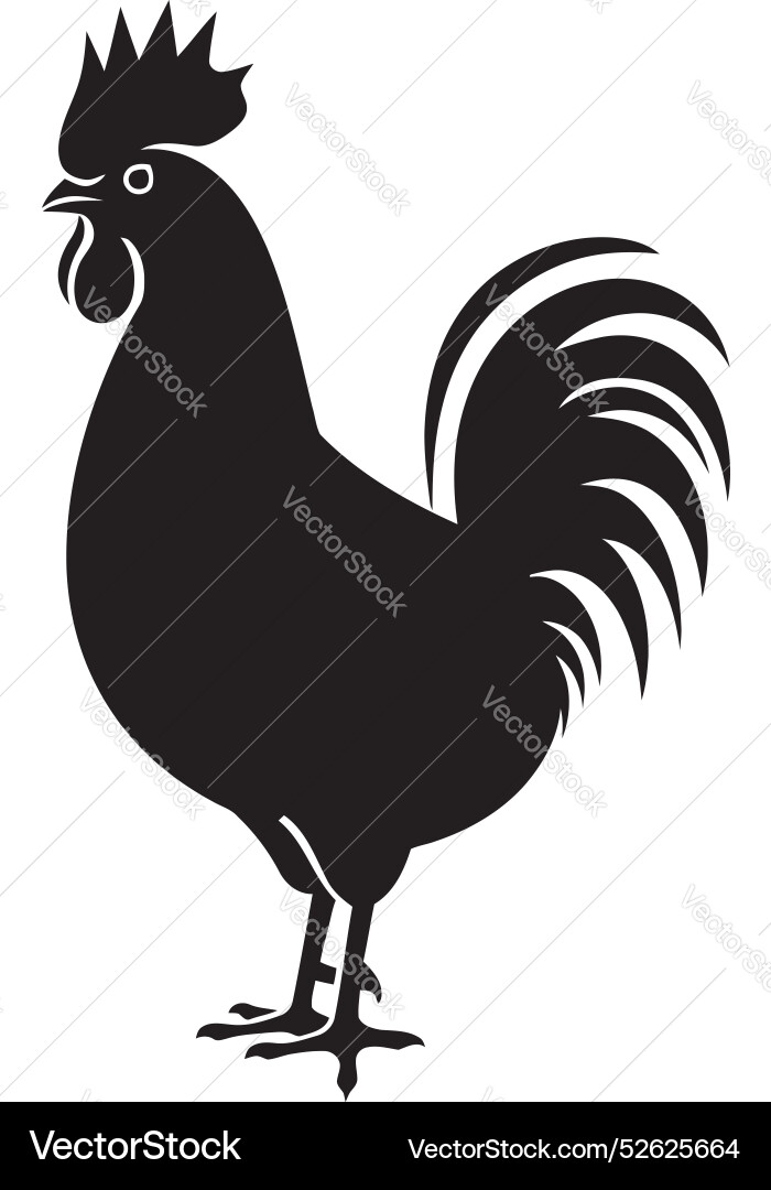Poultry pack roster chicken emblem in form winged Vector Image