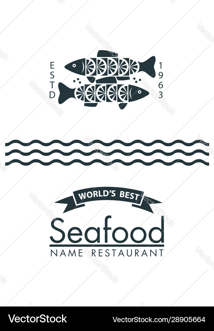 Seafood menu design Royalty Free Vector Image - VectorStock
