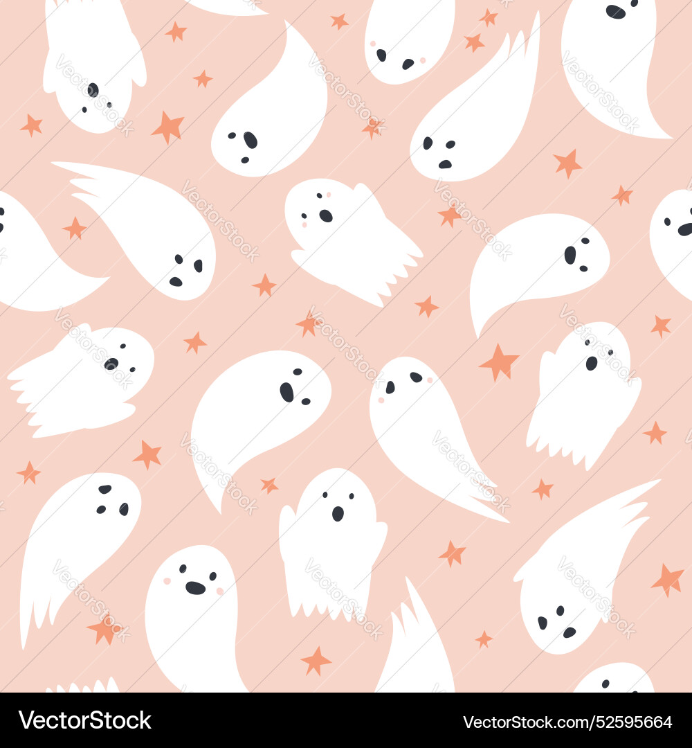 Seamless halloween patterns with spooky ghosts Vector Image