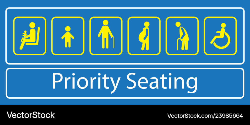 Set of priority seating sticker or label Vector Image