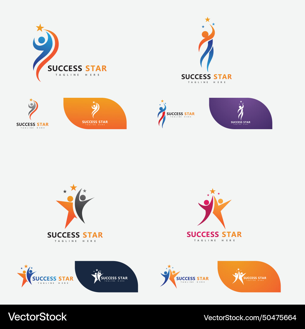Success star people logo image Royalty Free Vector Image