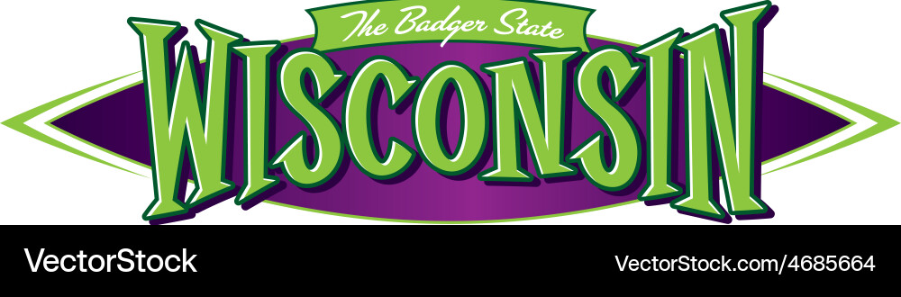 Wisconsin the badger state Royalty Free Vector Image