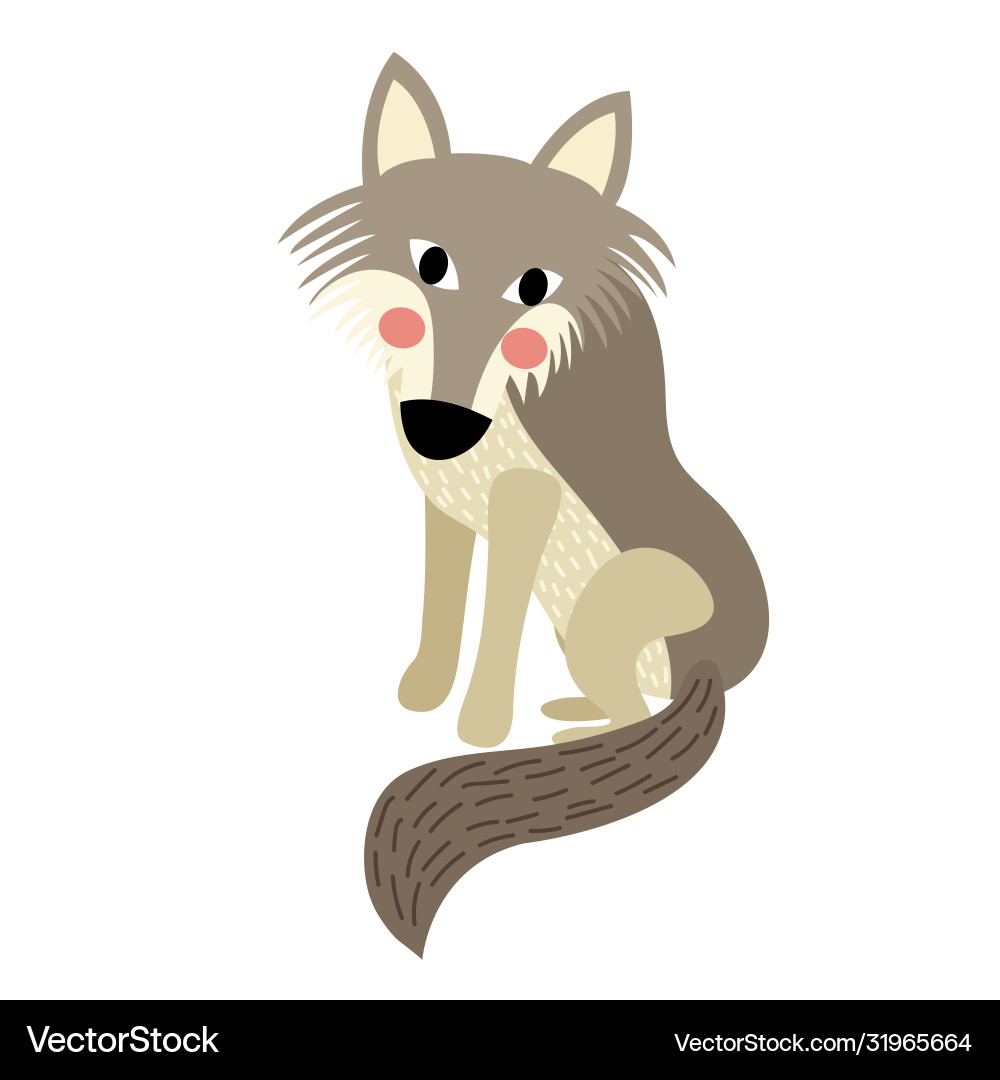 Wolf animal cartoon character Royalty Free Vector Image