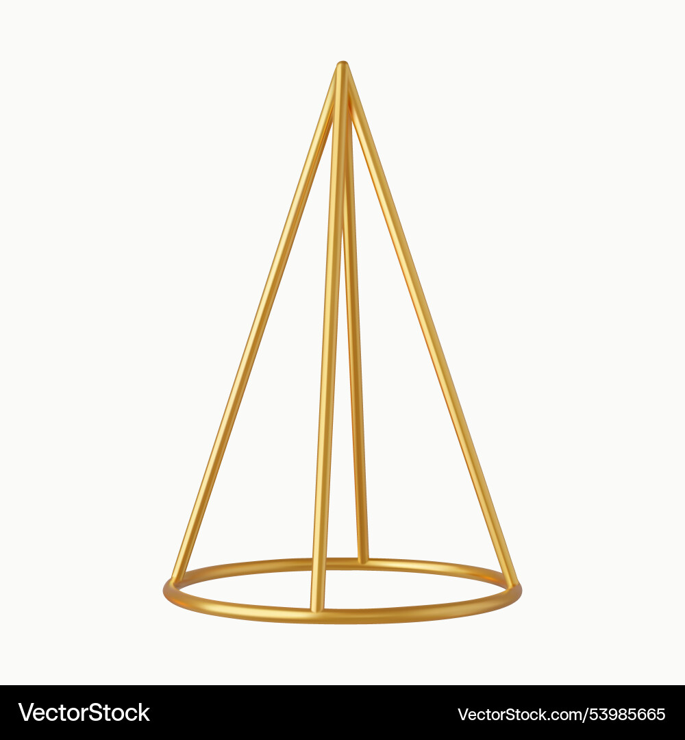 3d line triangle cone Royalty Free Vector Image