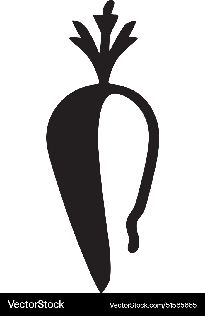 Carrot - black and white isolated icon Royalty Free Vector