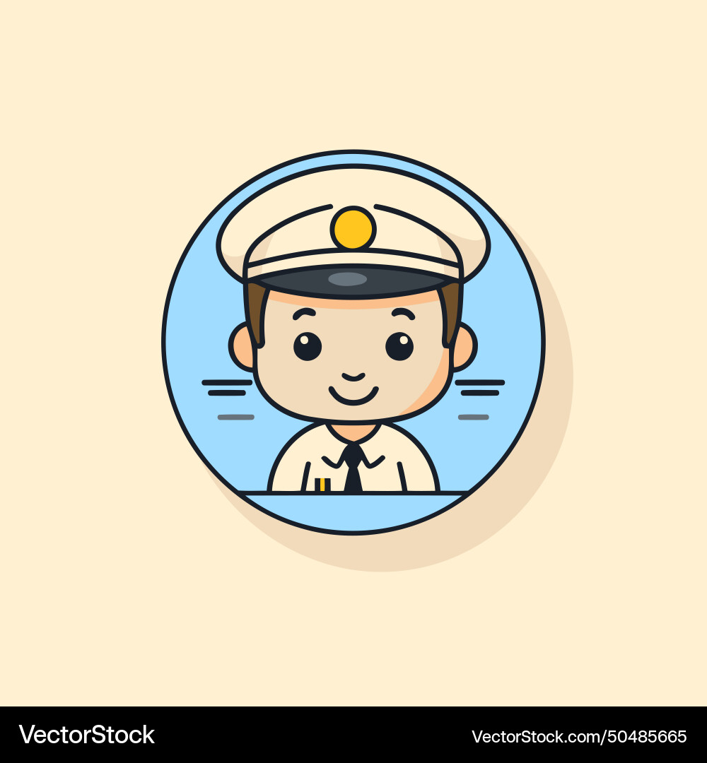 Cute cartoon boy in a pilots cap Royalty Free Vector Image