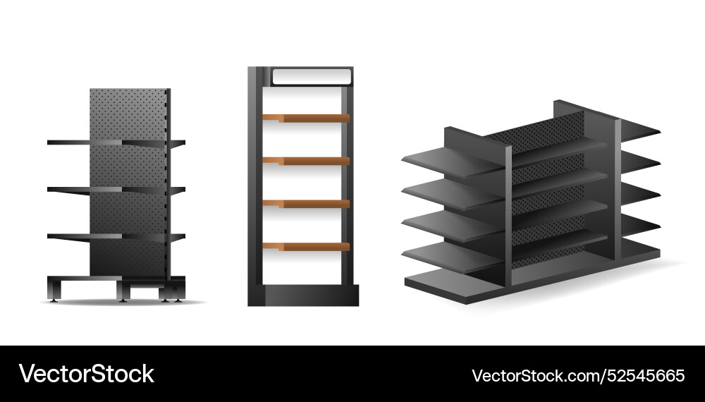 Empty retail store racks and shelves in modern Vector Image