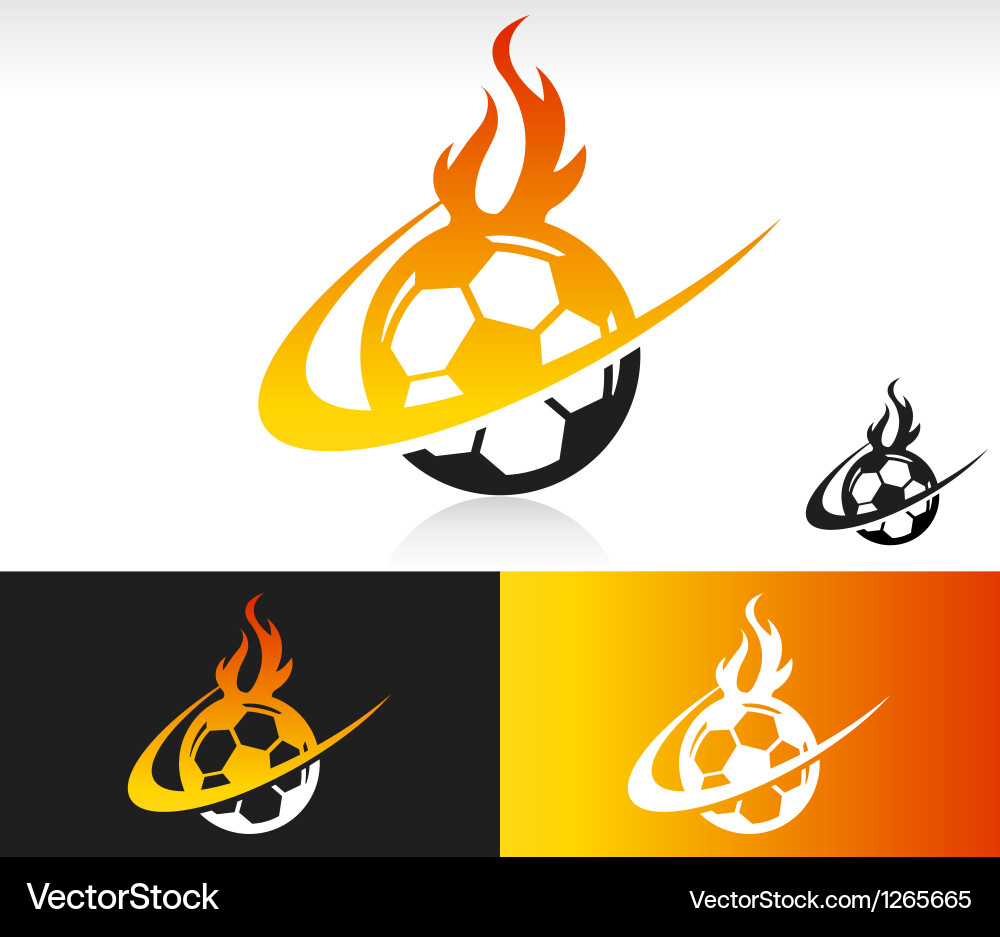 Fire swoosh soccer logo icon Royalty Free Vector Image