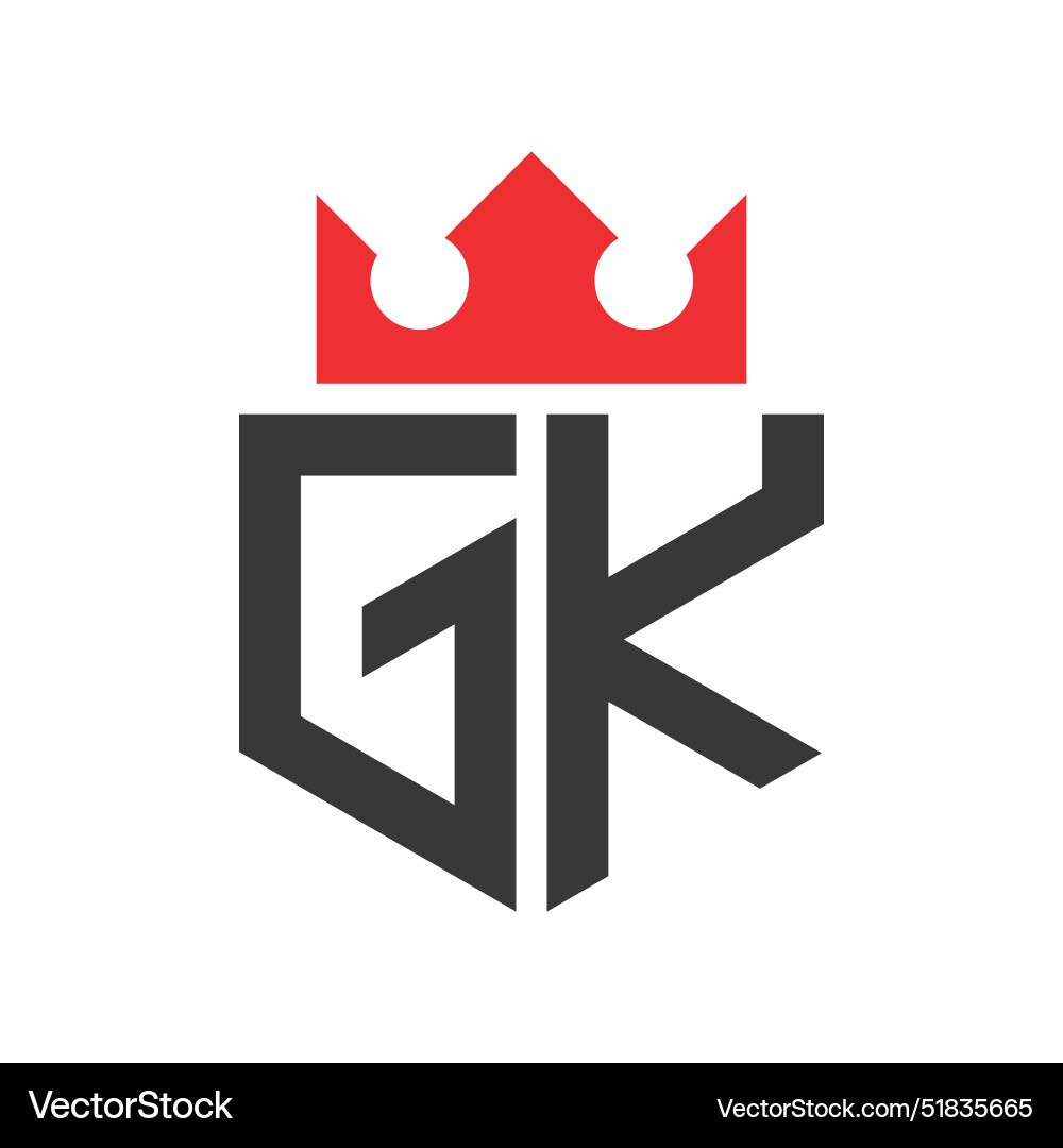 Letter gk crown logo Royalty Free Vector Image