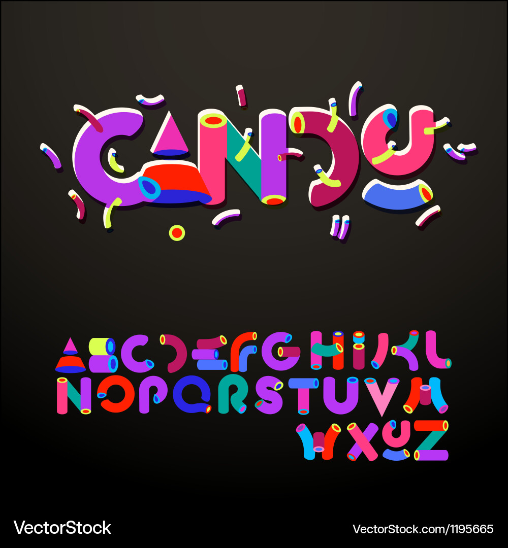 Playful Candy Alphabet Art Royalty Free Vector Image