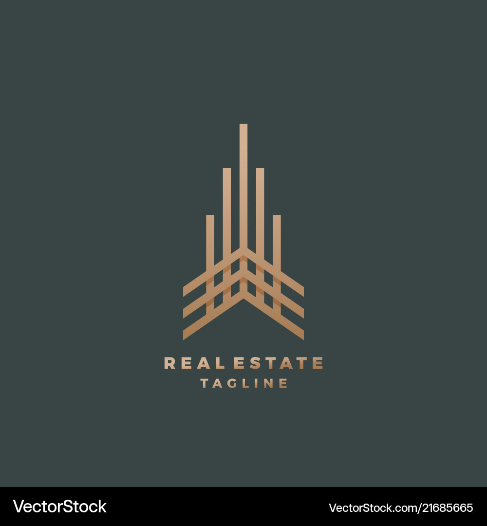Real estate abstract geometry sign symbol Vector Image