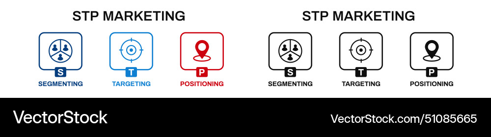 Stp marketing chart strategy for segmentation and Vector Image