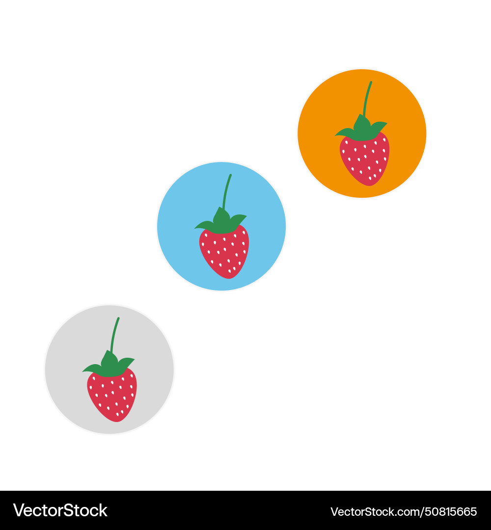 Strawberry flat design Royalty Free Vector Image