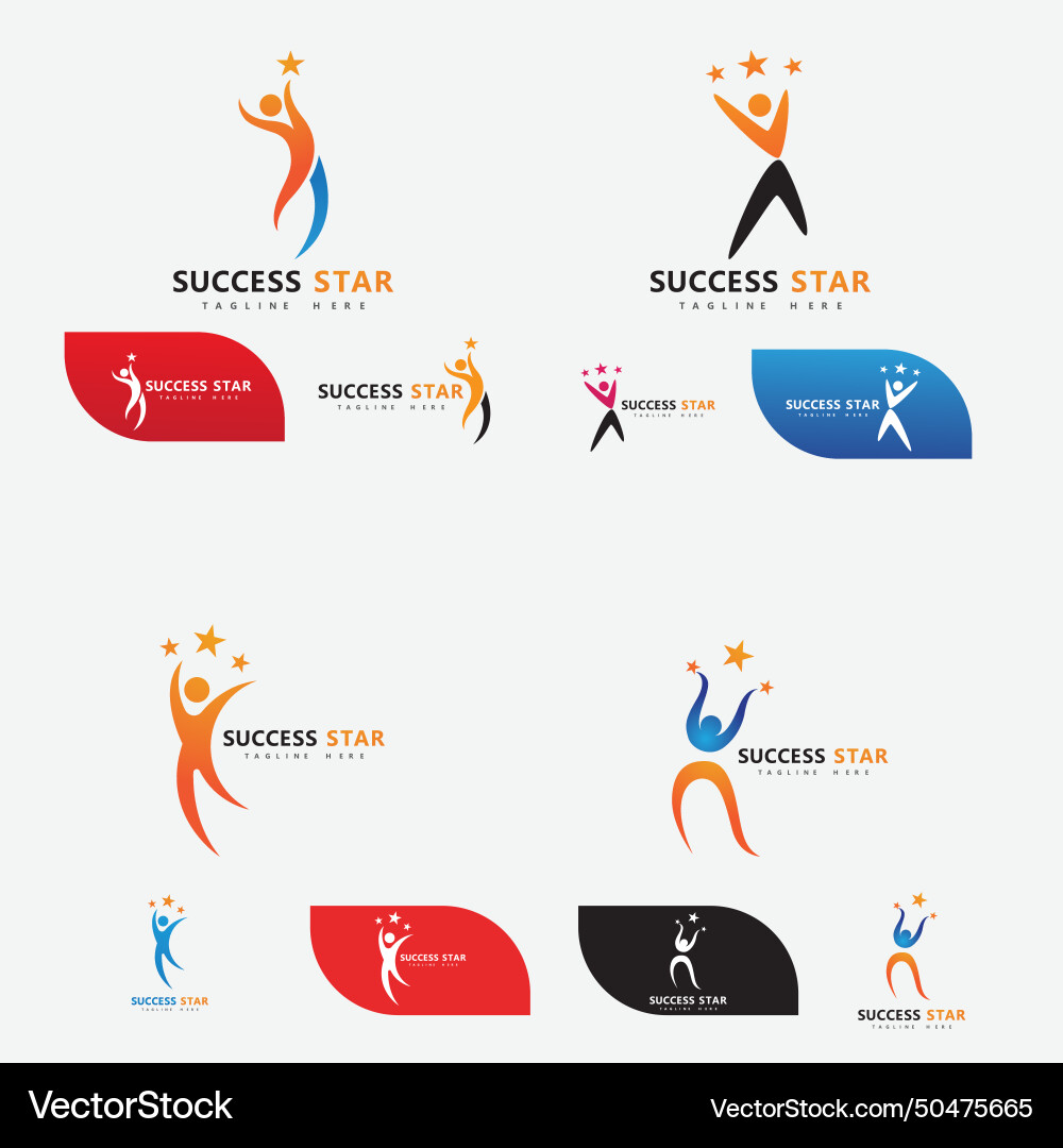 Success star people logo image Royalty Free Vector Image