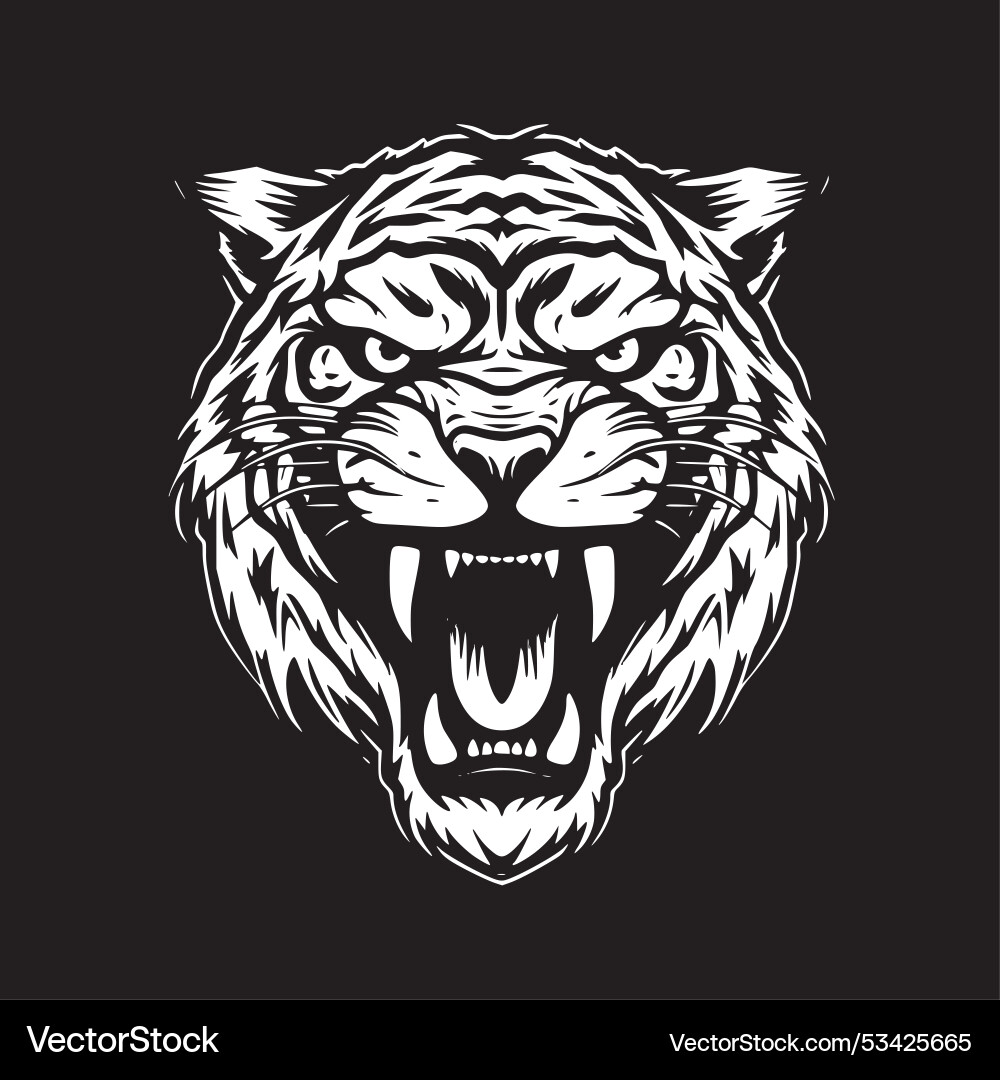 Tiger - minimalist and flat logo Royalty Free Vector Image