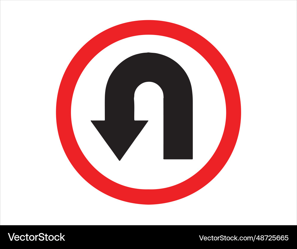 Turn Around Traffic Sign Vector Images (86)