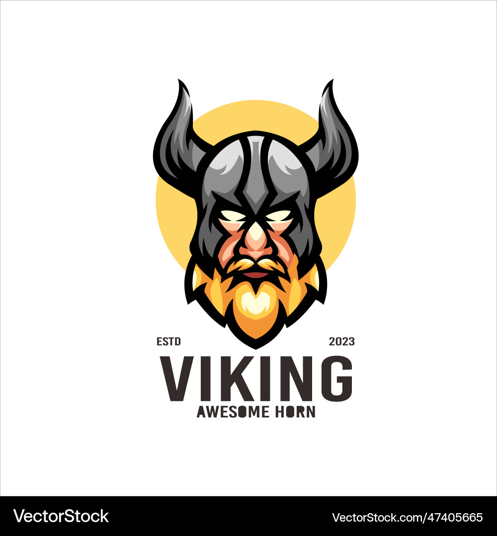 Viking mascot logo design Royalty Free Vector Image