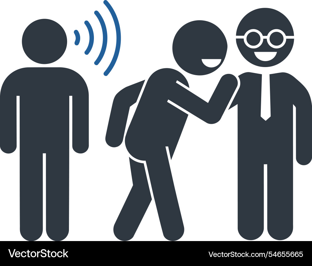 Whispering secret communication icon Royalty Free Vector