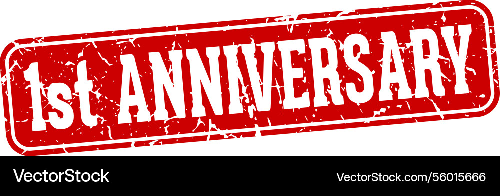 1st anniversary rectangular sign Royalty Free Vector Image