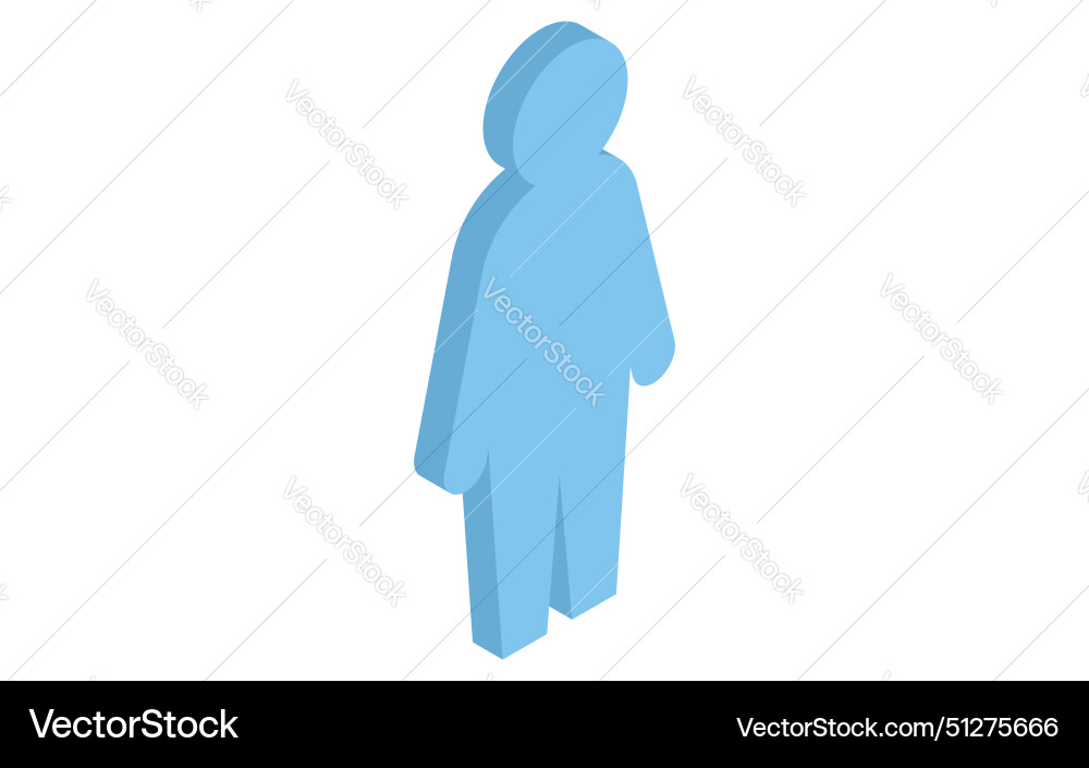 Blue human figure isometric Royalty Free Vector Image