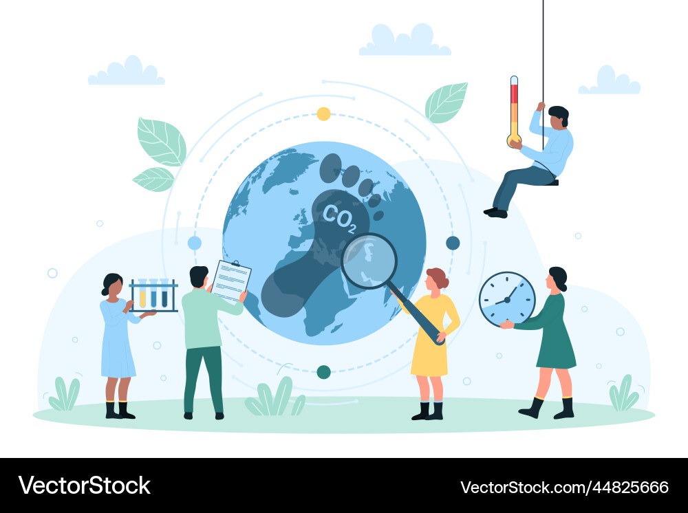 Carbon Footprint Analysis: Environmental Impact Vector Image