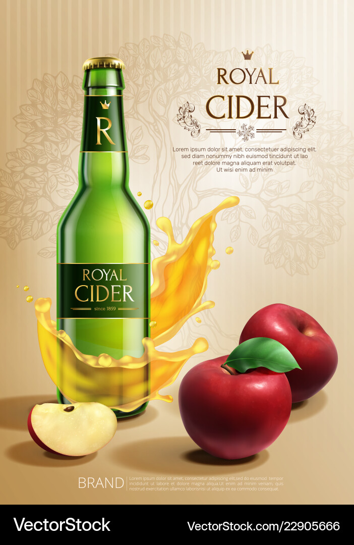 Cider realistic composition Royalty Free Vector Image
