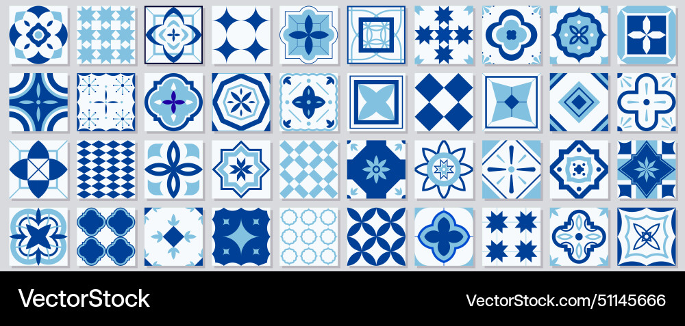 Collection of seamless geometric mosaic patterns Vector Image Collection of seamless geometric mosaic patterns Vector Image