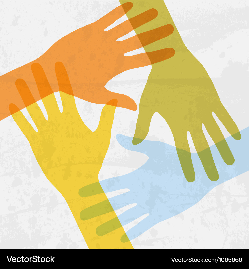 Community hand help Royalty Free Vector Image - VectorStock