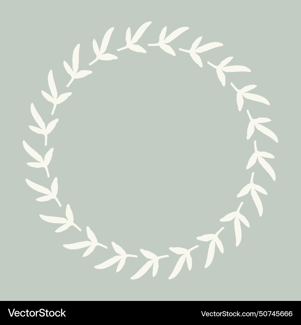 Handmade linocut organic wreath Royalty Free Vector Image