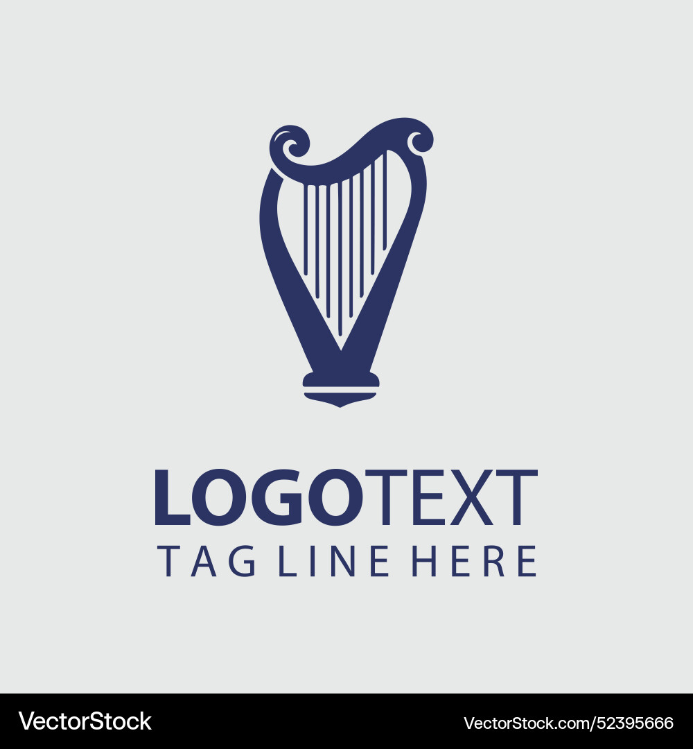 Harp logo Royalty Free Vector Image - VectorStock