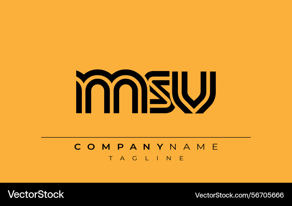 Msv creative unique modern letter logo design Vector Image
