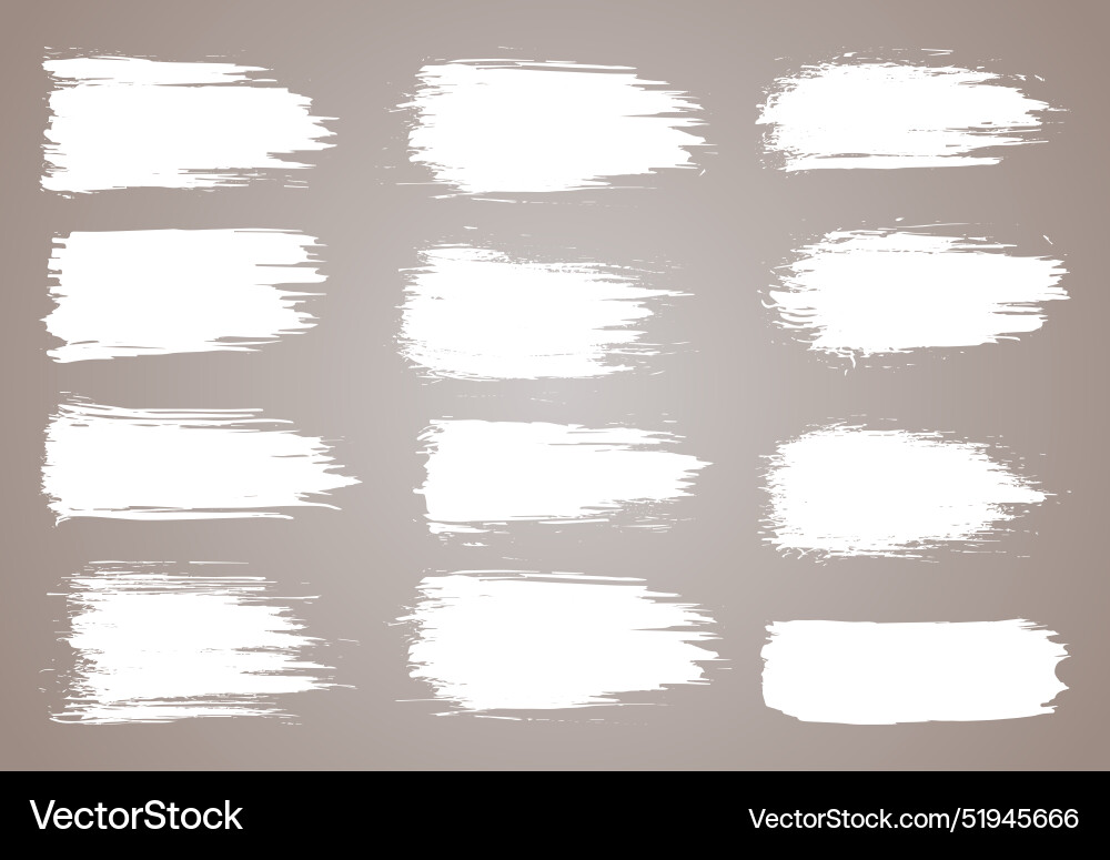 Paint brush white ink grunge strokes Royalty Free Vector