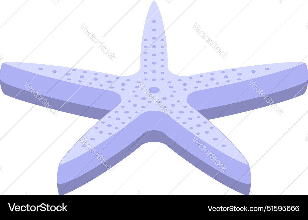 Purple starfish is lying on its side Royalty Free Vector