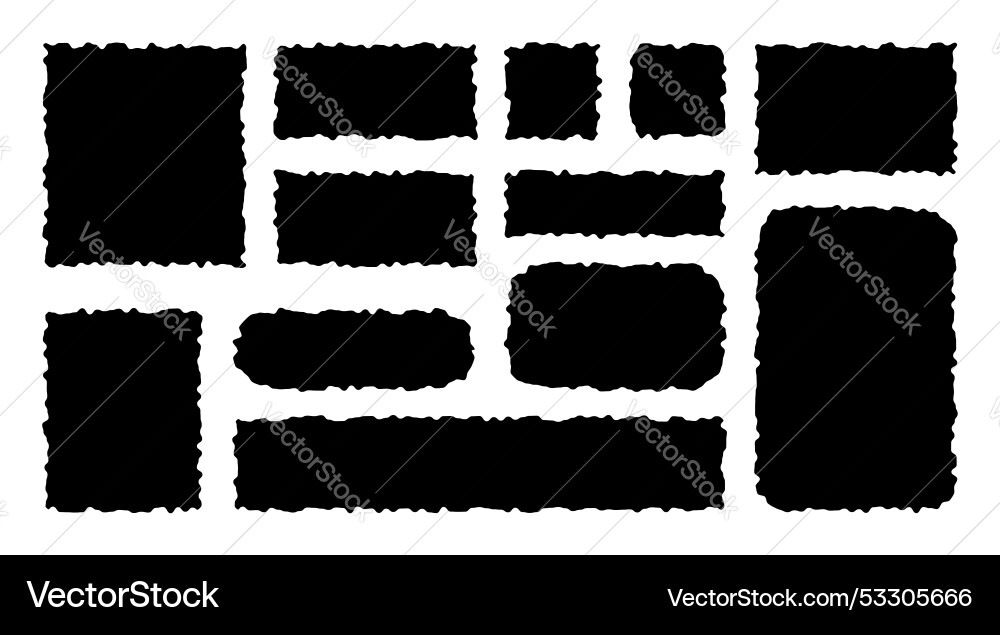 Scallop frame set different wavy shapes Royalty Free Vector