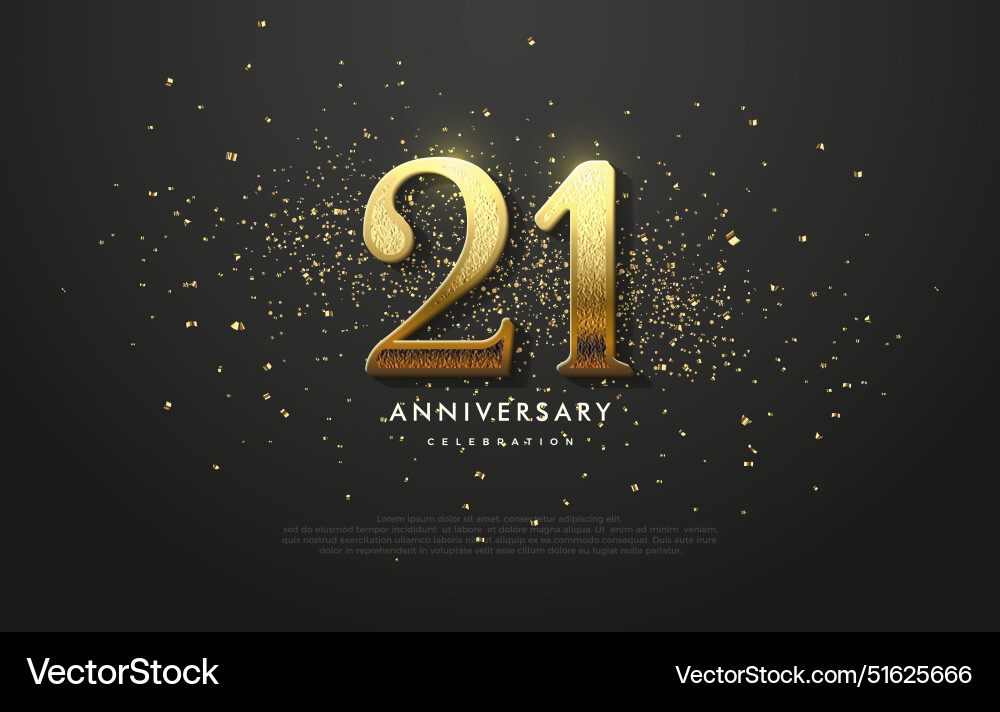 Simple elegant design for the 21st anniversary Vector Image