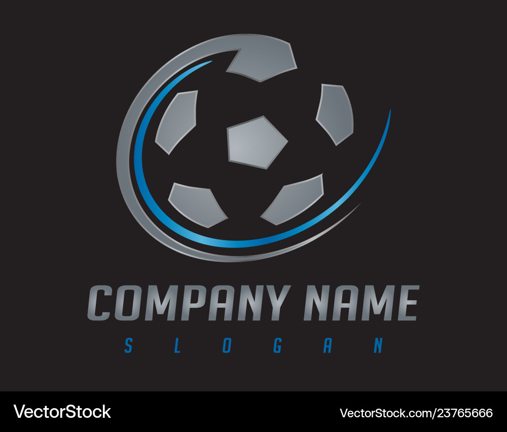 Soccer silver logo Royalty Free Vector Image - VectorStock