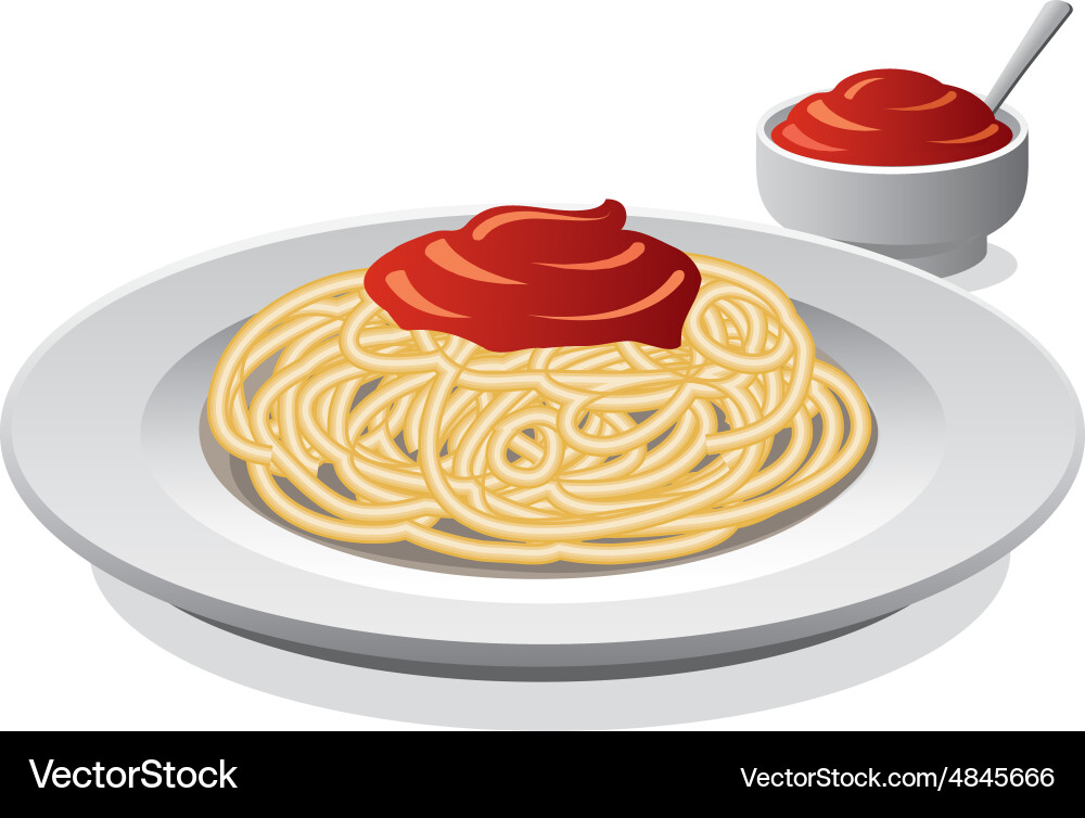 Spaghetti with sauce Royalty Free Vector Image