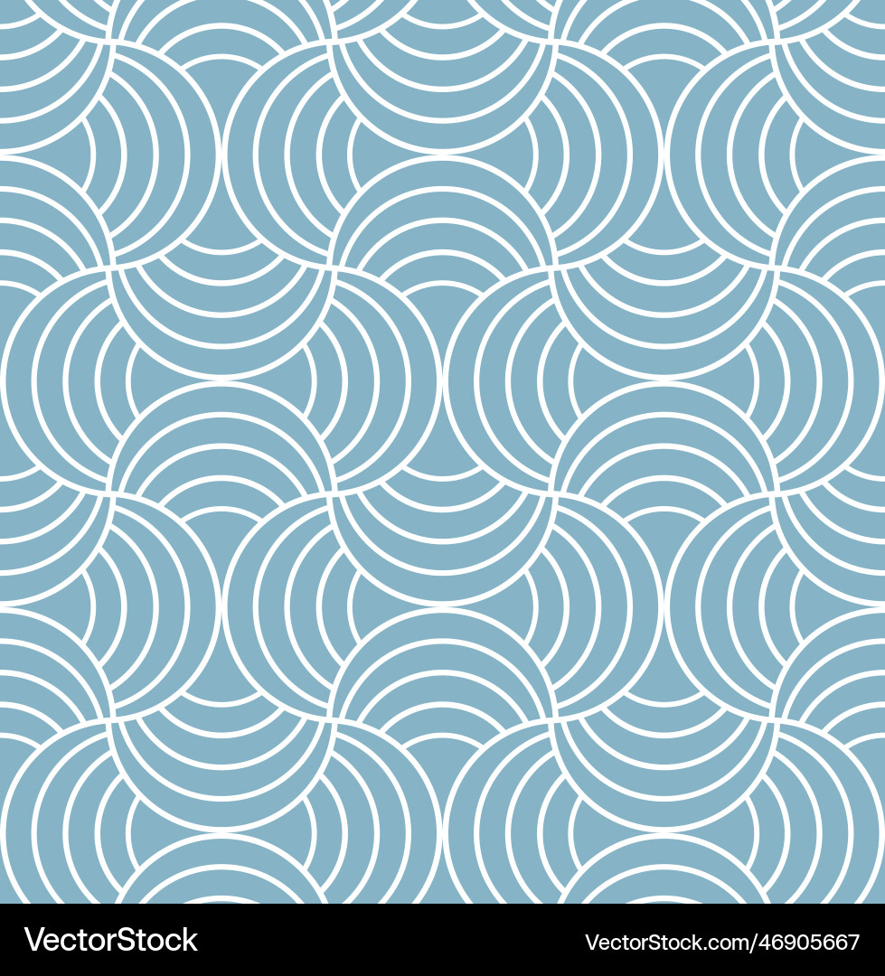 Blue circle waves geometric pattern Royalty Free Vector