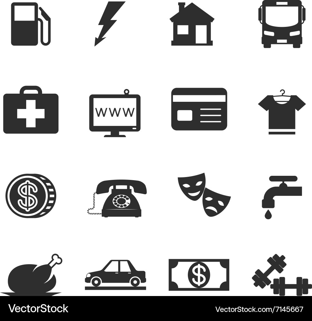 Monthly costs icons Royalty Free Vector Image - VectorStock