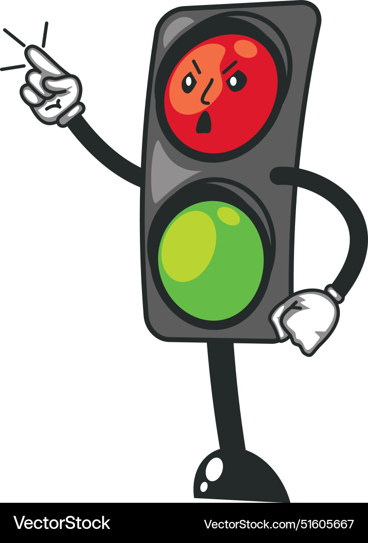 Pedestrian traffic light stop signal Royalty Free Vector