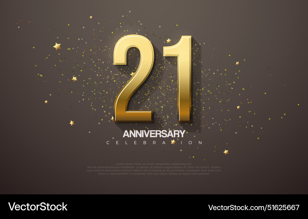 Simple elegant design for the 21st anniversary Vector Image
