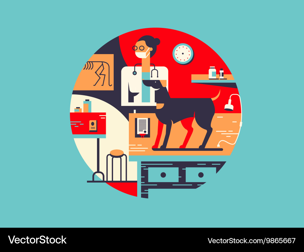 Vet clinic flat Royalty Free Vector Image - VectorStock