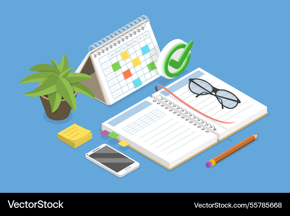 3d isometric flat of personal Royalty Free Vector Image