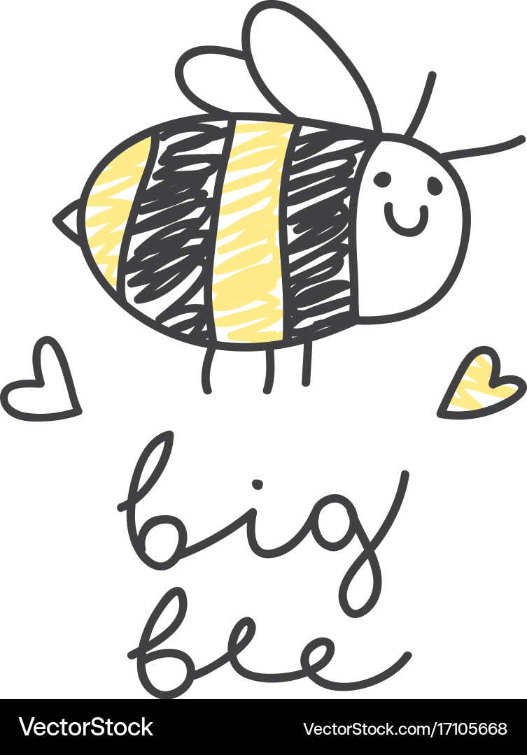 Big bee logo Royalty Free Vector Image - VectorStock