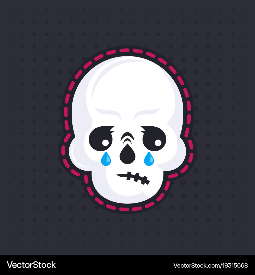 Crying skull emoji Royalty Free Vector Image - VectorStock
