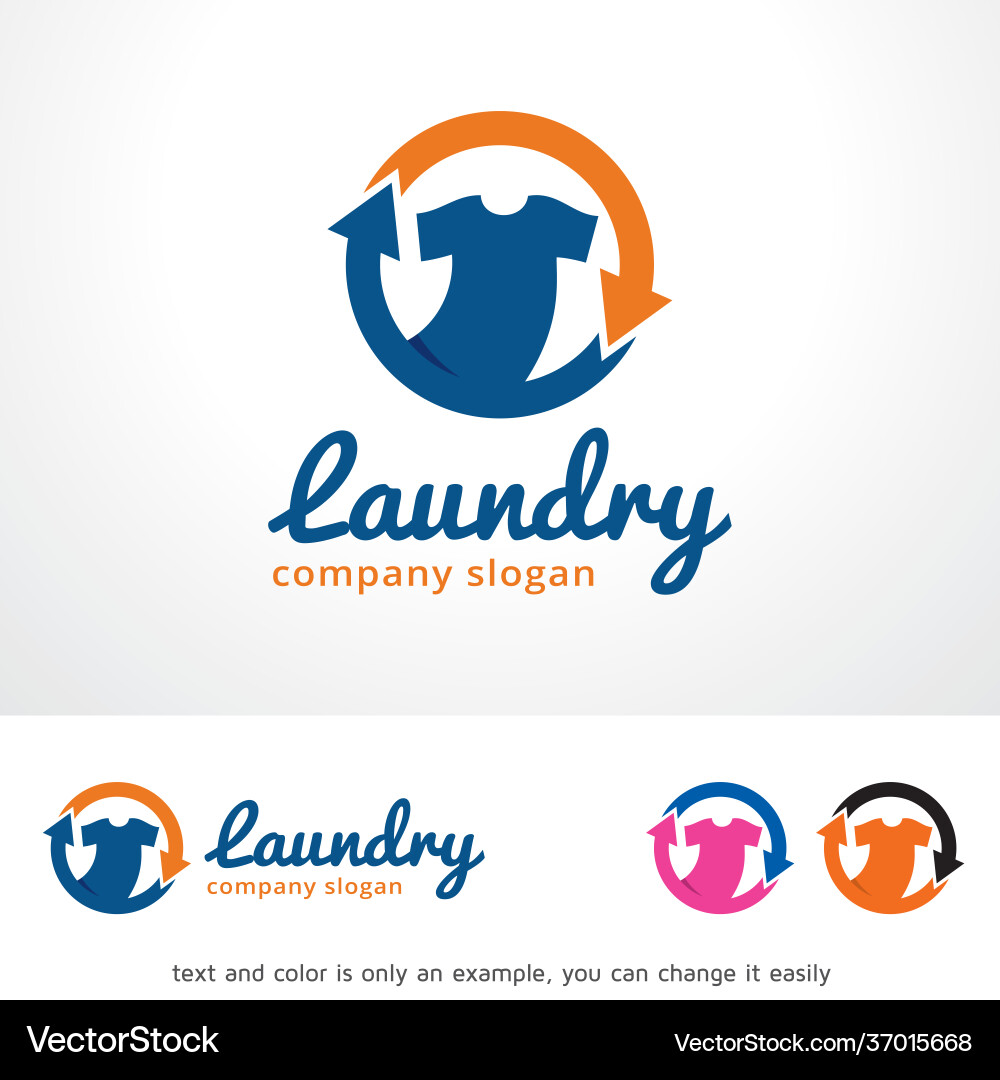Laundry logo template design Royalty Free Vector Image